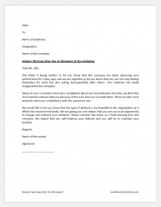 General Warning Letter about Disrespect | Download & Send