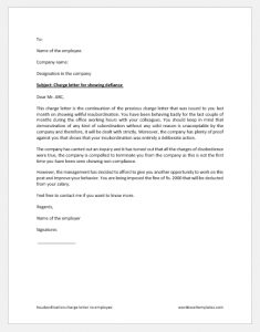 Insubordination Charge Letter to Employee | Free Letters