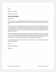 Employee Theft Confession Letter TEMPLATES | Download/Save