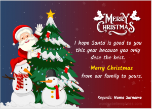 Christmas Wish Cards in Editable Format for Word | Download