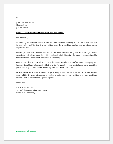 Justification Letter for Salary Increase of Employee | 4