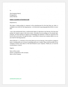 Letter Requesting Land for Farming | Word & Excel Templates