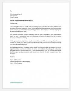 Letter for Advertisement Services Proposal | FREE Sample