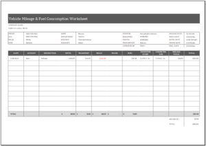 Vehicle Mileage and Fuel Consumption Log | Download File