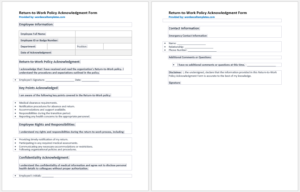 Return to Work Form Templates for Word | Download Samples
