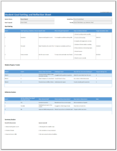 Student Goal-Setting and Reflection Sheet | Download/Save