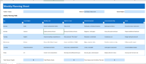 Weekly Planning Template for Teachers | Download Excel File
