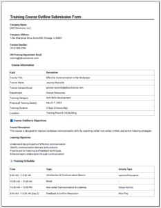 Employee Training Forms for Planning Tracking and Evaluation