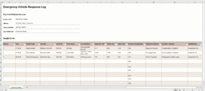 Emergency Vehicle Response Log for Excel | Download File