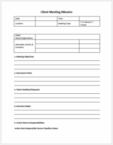 50+ Examples of Meeting Minutes for Professional Meetings