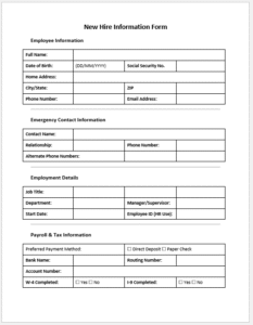 25+ HR-related Commonly Used Form Templates | Download/Save