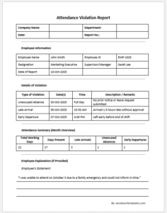25+ Common Office Discipline & Violation Forms | Save/Print