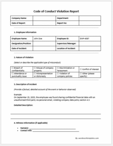 25+ Common Office Discipline & Violation Forms | Save/Print