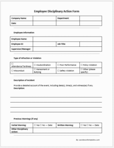 25+ Common Office Discipline & Violation Forms | Save/Print