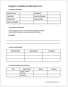 25+ Common Office Discipline & Violation Forms | Save/Print