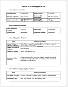 25+ Common Office Discipline & Violation Forms | Save/Print