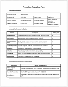Employee Payroll and Promotion Forms | Download & Save