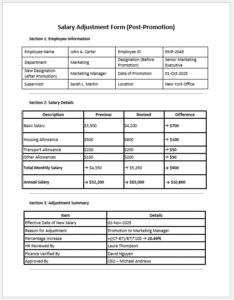 Employee Payroll and Promotion Forms | Download & Save