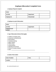 20+ Employee Dispute & Grievance Forms for MS Word | Save