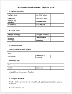 20+ Employee Dispute & Grievance Forms for MS Word | Save