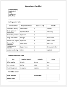 15 Forms used for Operations in an Organization | Download